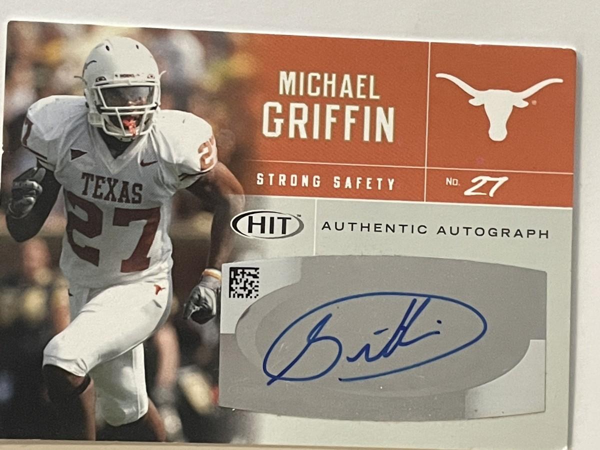 Texas Longhorns Michael Griffin signed 2007 Sage Hit Autograph trading ...