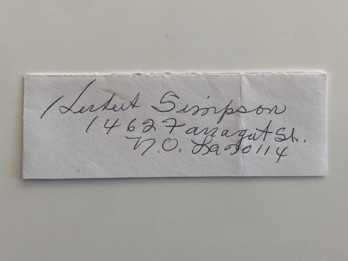 Herbert Simpson original signature | EstateSales.org