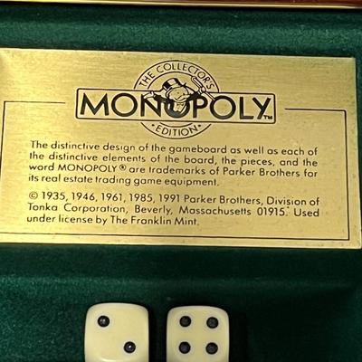 THE FRANKLIN MINT ~ Deluxe Monopoly Set ~ Collectors Edition ...