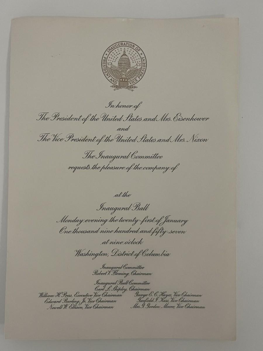 1957 Dwight D. Eisenhower inaugural ball invitation | EstateSales.org