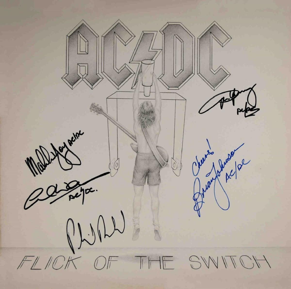 AC/DC Flick Of The Switch signed album | EstateSales.org