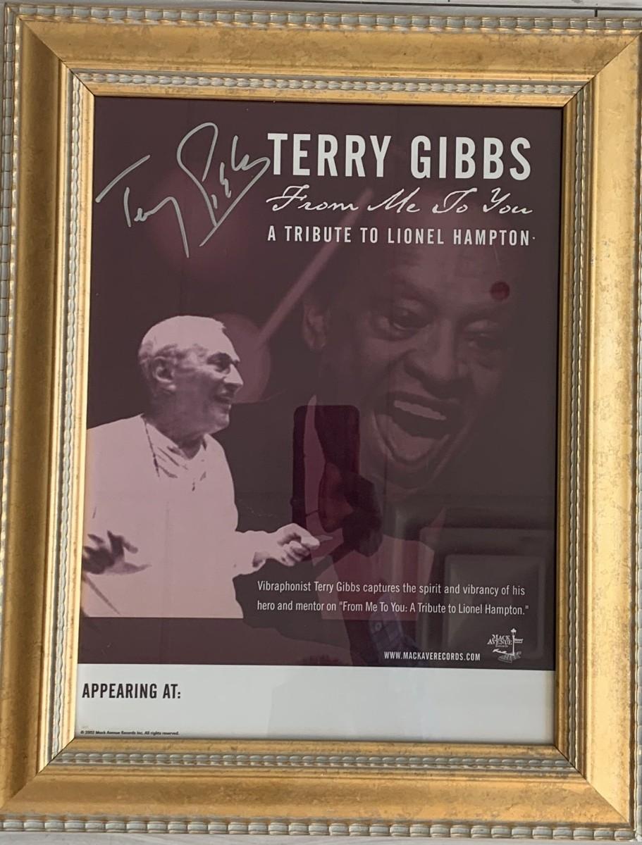 Terry Gibbs signed concert poster in custom frame | EstateSales.org