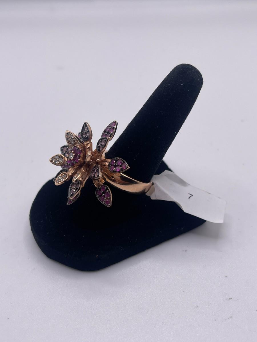 Effy Nature 14K Rose Gold Ruby, Sapphire and Diamond Blossoming Flower ...