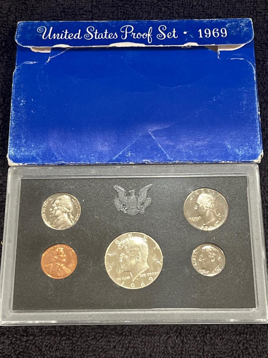 1969-S Proof Set, Half Dollar is 40% Silver | EstateSales.org