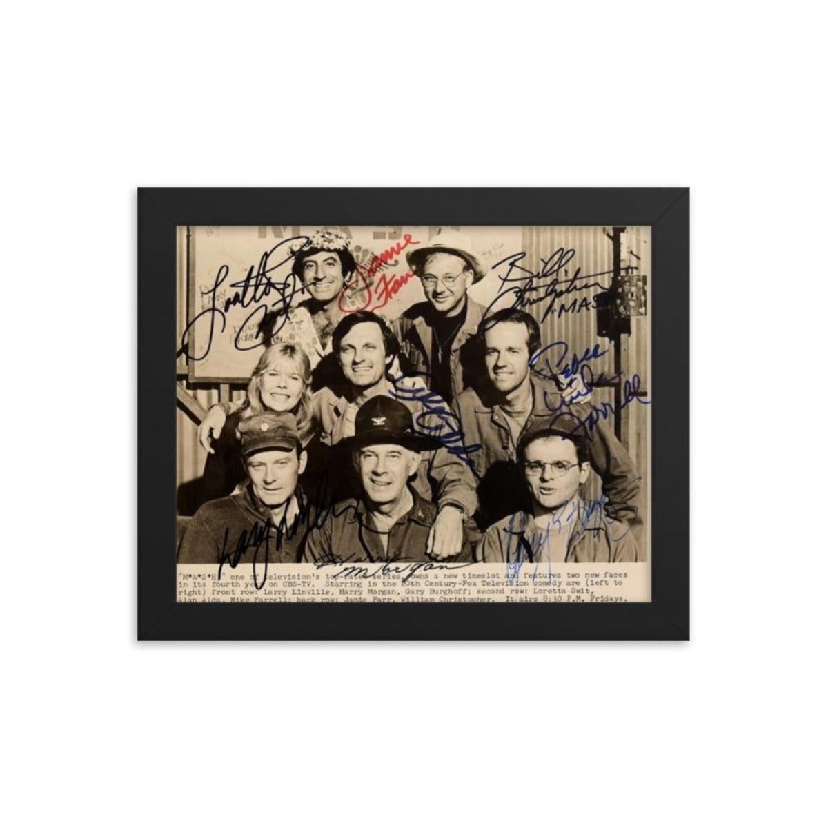 Mash cast signed promo photo Framed Reprint | EstateSales.org