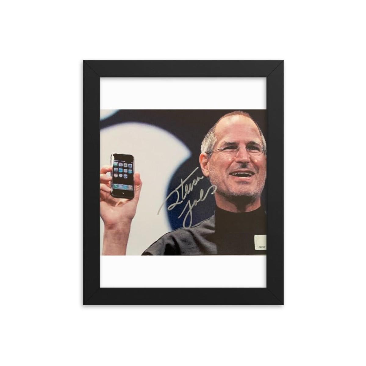 Steve Jobs signed photo REPRINT Framed Reprint | EstateSales.org