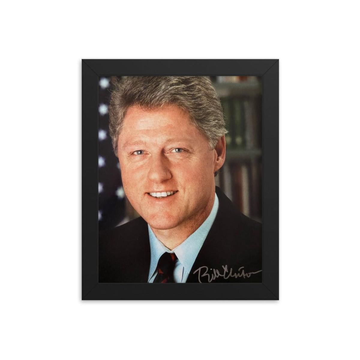 Bill Clinton signed photo REPRINT framed reprint. | EstateSales.org