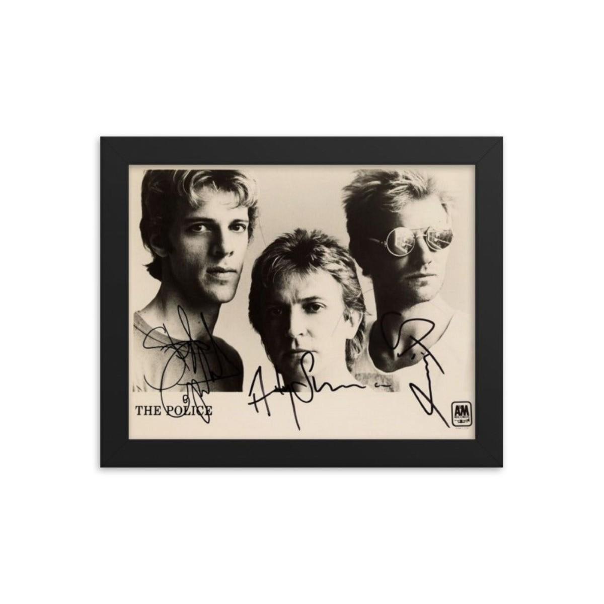 The Police signed promo photo framed reprint | EstateSales.org