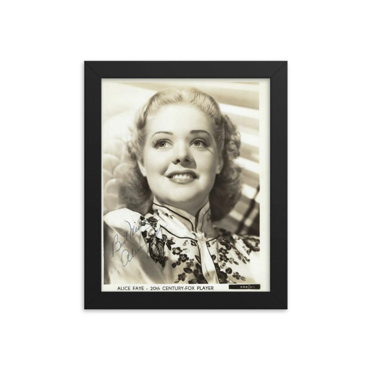 Alice Faye Signed Photo Framed Reprint REPRINT | EstateSales.org