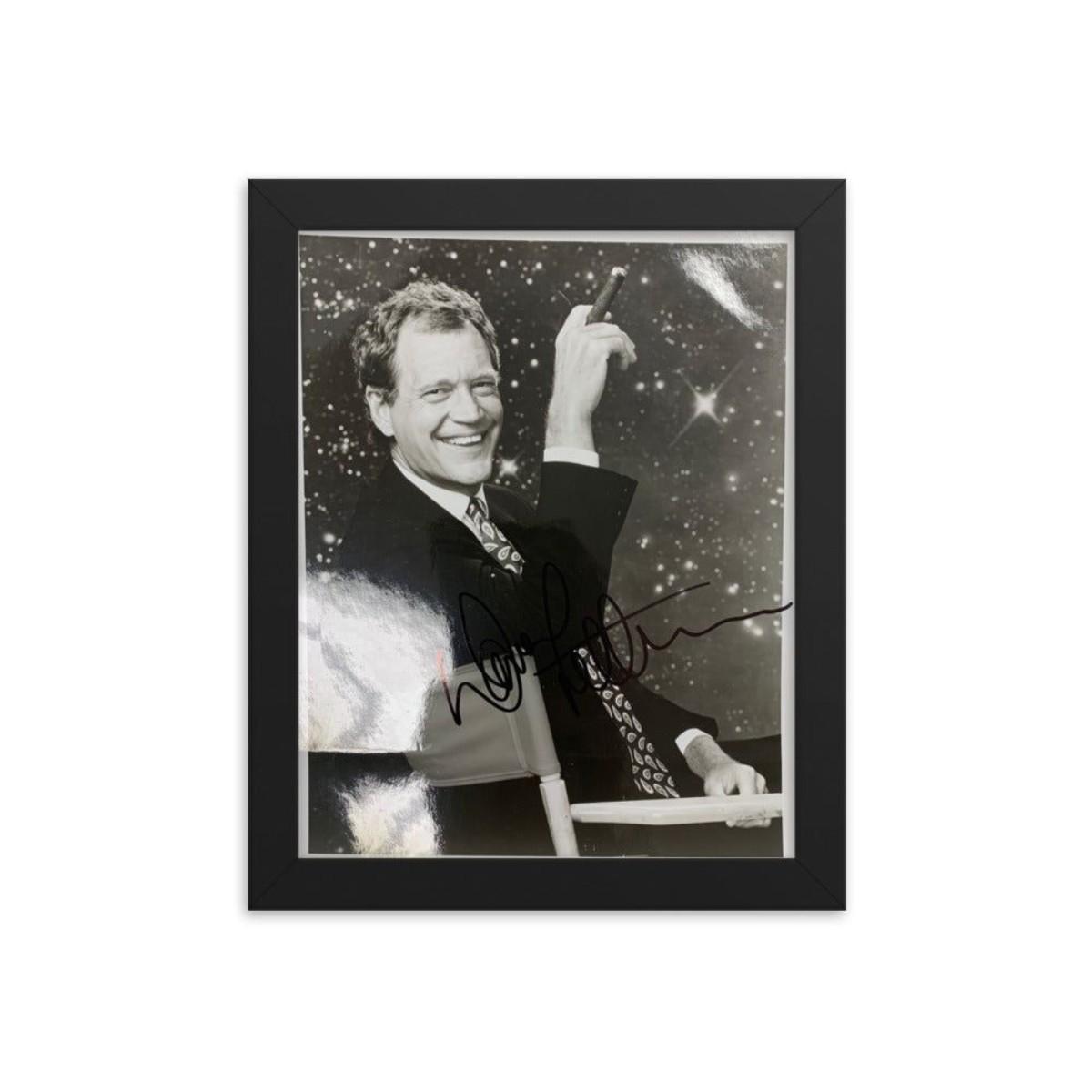 David Letterman signed photo. framed reprint | EstateSales.org