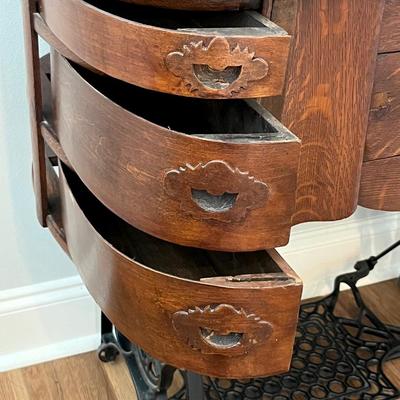 STANDARD ~Tiger Oak & Cast Iron Cabinet ~ | EstateSales.org