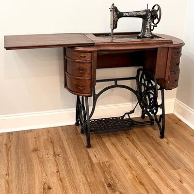 STANDARD ~Tiger Oak & Cast Iron Cabinet ~ | EstateSales.org