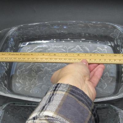 Lot of 2 casserole dishes Princess House Fantasia Glass Baking pans ...