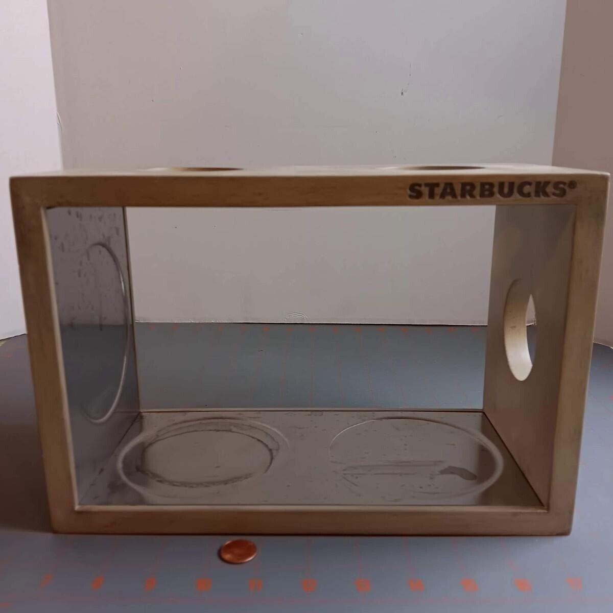 Starbucks Store Wood & Stainless Steel Flavored Syrup Dispenser Holder ...