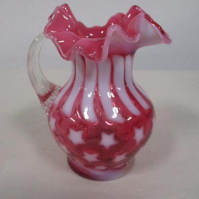 Fenton Stars & Stripes Cranberry Small Pitcher | EstateSales.org