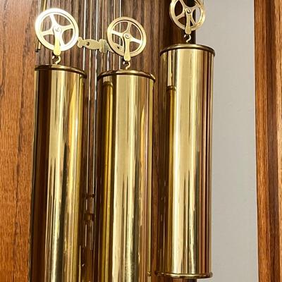 EMPEROR CLOCK COMPANY ~ Solid Oak Celestial Grandfather Clock ...