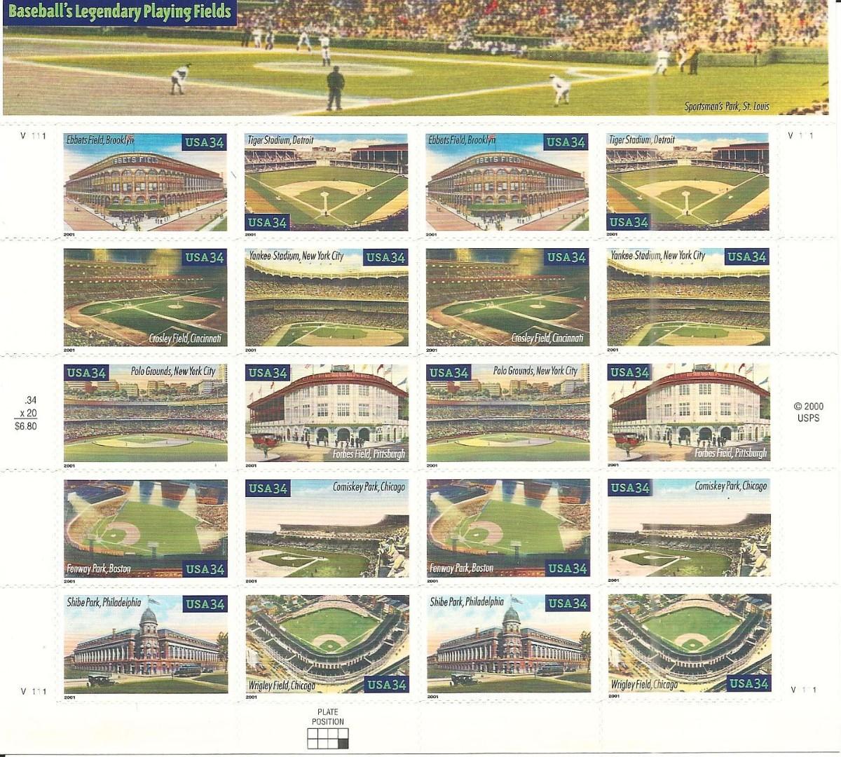 Baseball Legendary Playing Fields Stamps | EstateSales.org