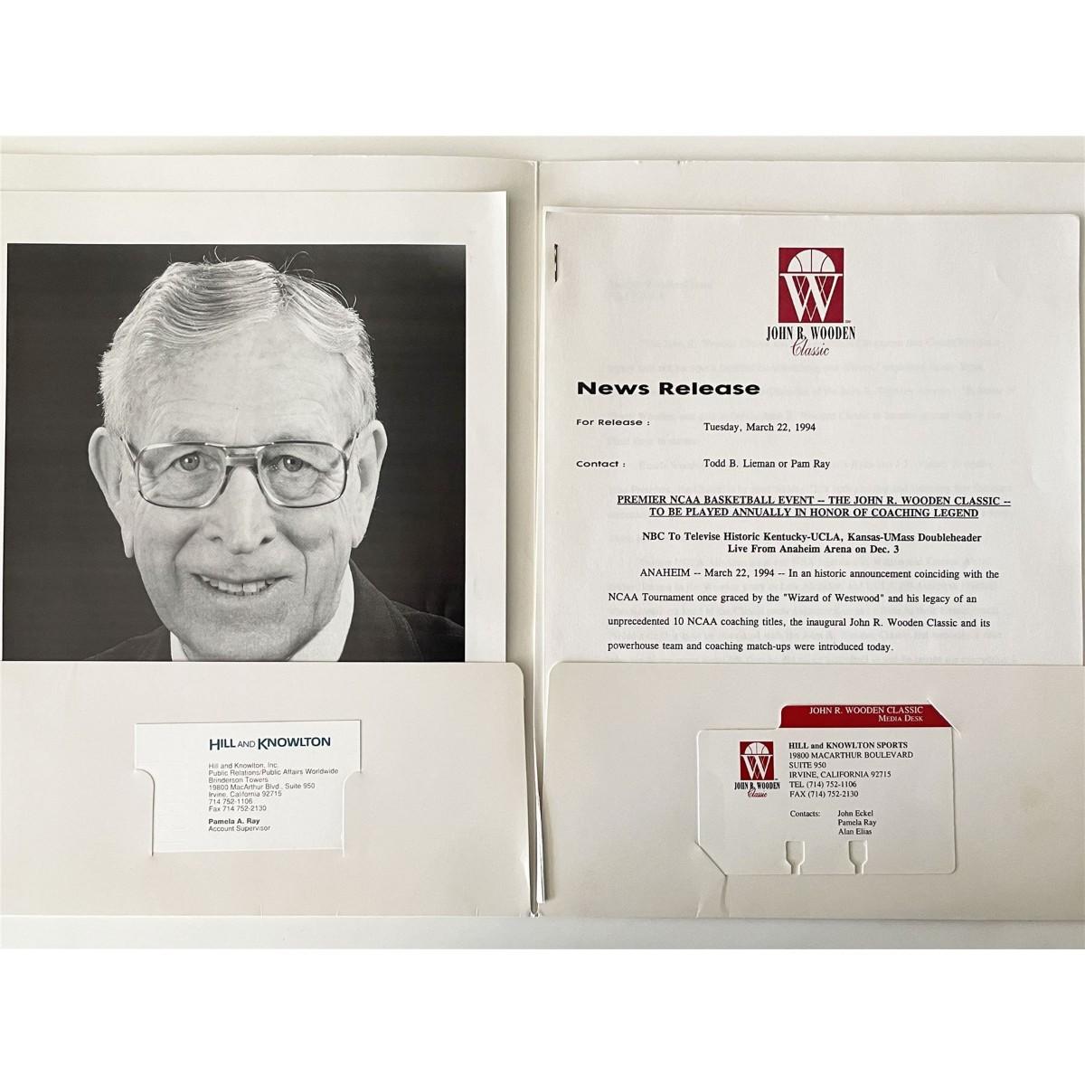 John R. Wooden Classic press packet | EstateSales.org