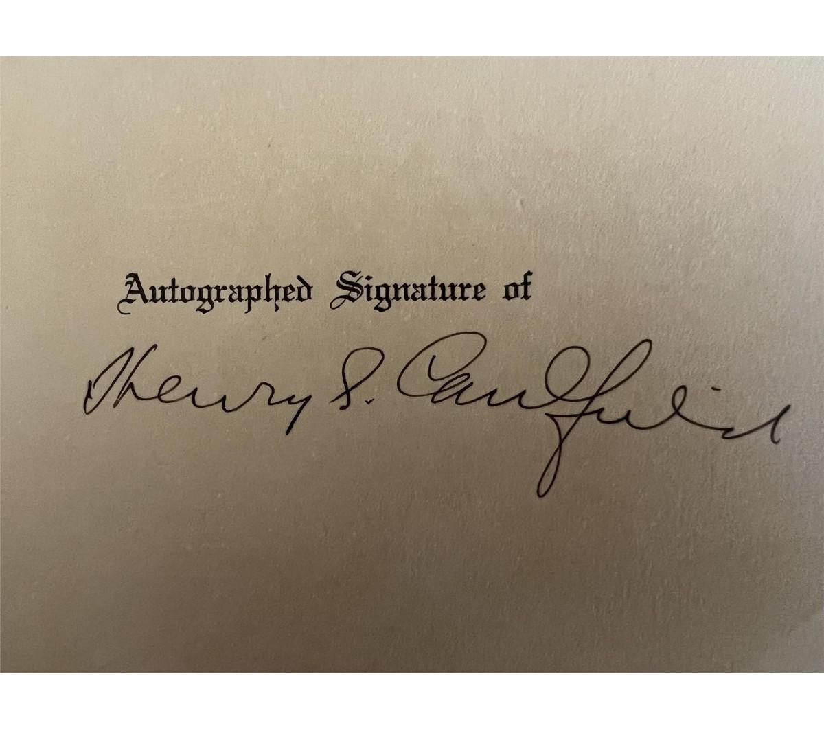Former Governor of Missouri Henry S. Caulfield original signature ...