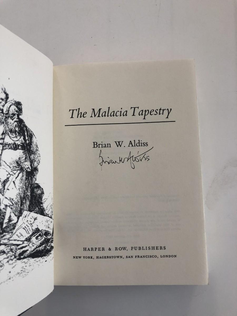 The Malacia Tapestry Brian Aldiss signed book | EstateSales.org
