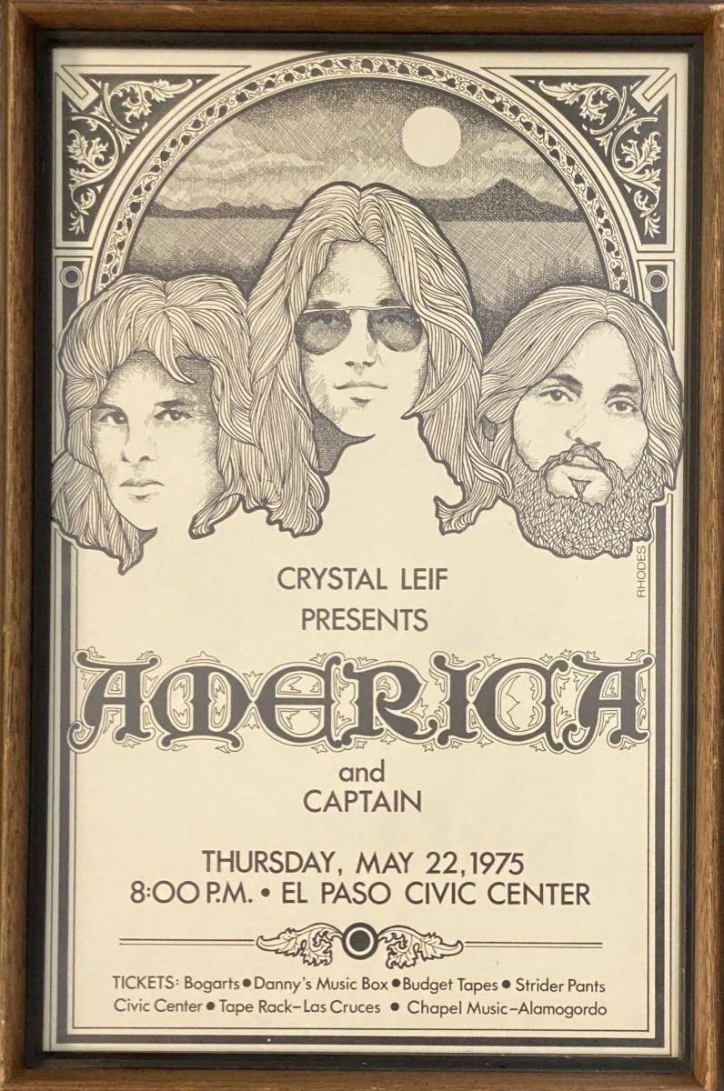 1975 America concert poster | EstateSales.org