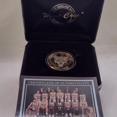 1995-1996 Highland Mint Chicago Bulls 'First 70 Win Season' Silver Mint ...