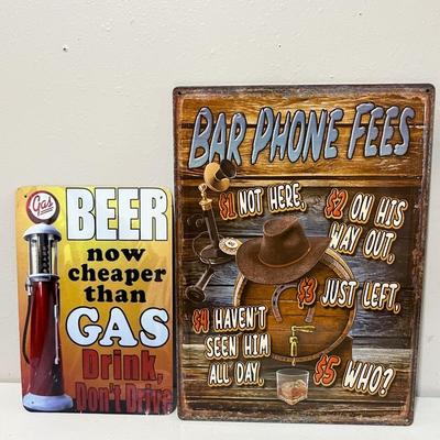 Set Of Five (5) ~ Funny Metal Wall Signs | EstateSales.org