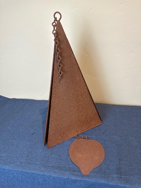 Lot 614 31 inch metal triangle, wind, chime | EstateSales.org