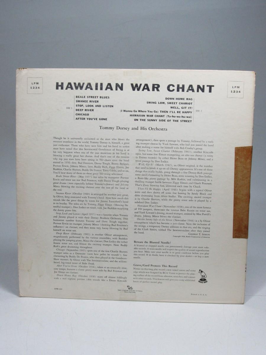 Vintage Vinyl Record Album Hawaiian War Chant - Tommy Dorsey, 33 LP ...