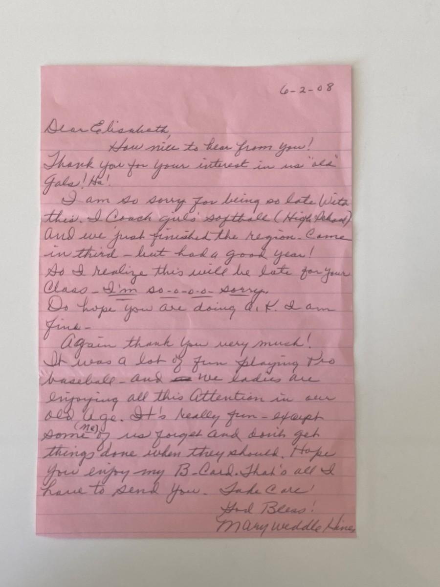 Mary Weddle signed letter | EstateSales.org