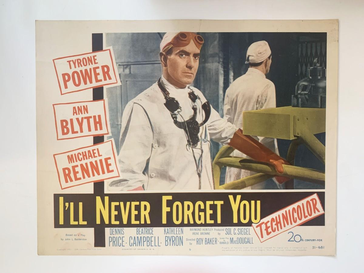 I'll Never Forget You original 1951 vintage lobby card | EstateSales.org