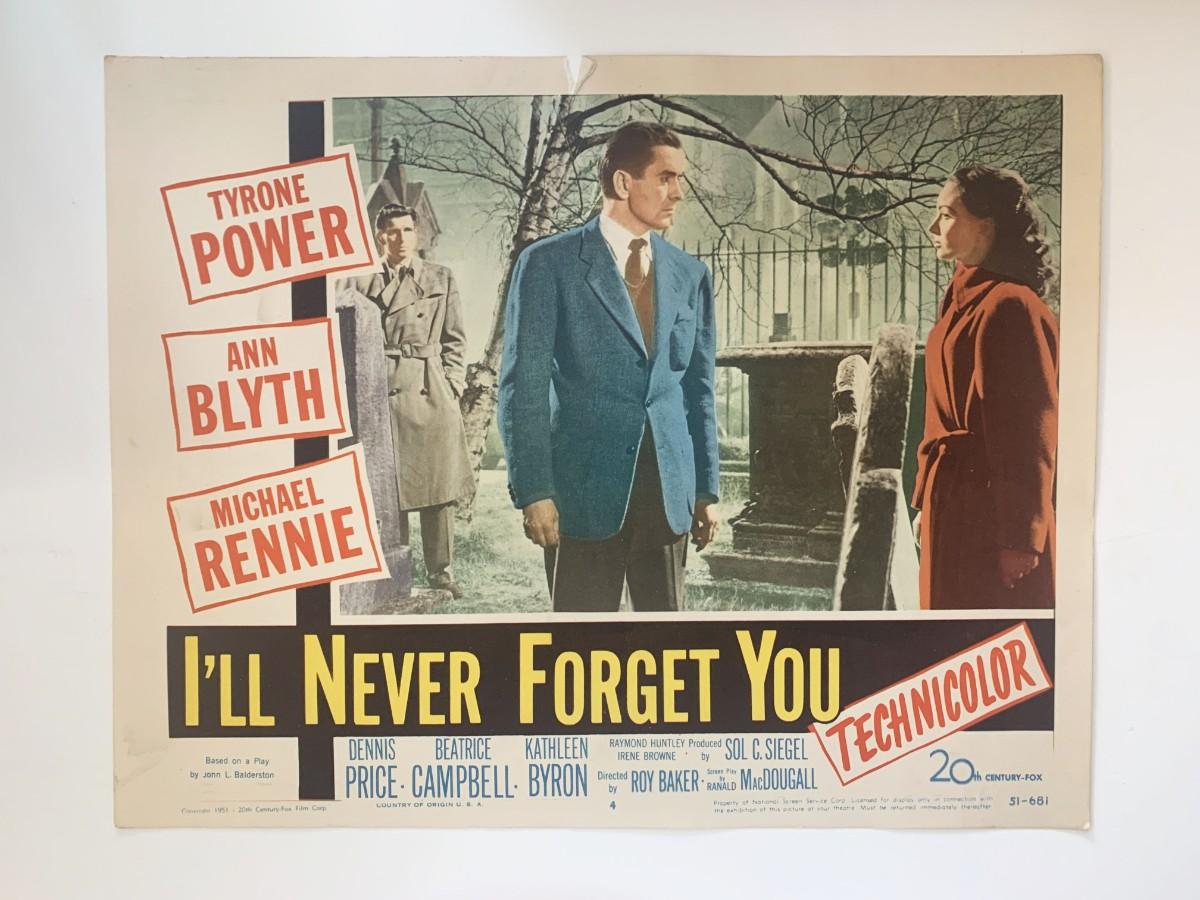 I'll Never Forget You original 1951 vintage lobby card | EstateSales.org