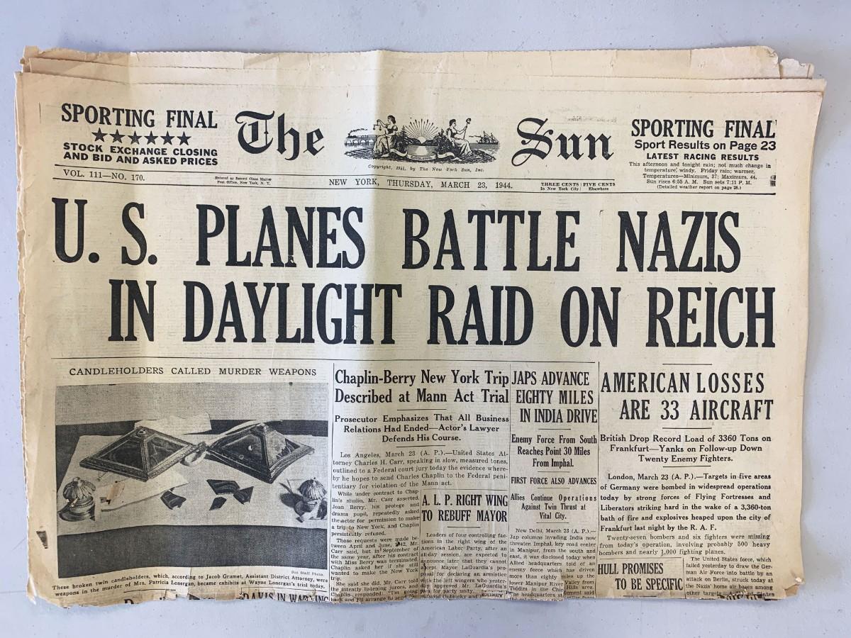 The Sun Original Vintage 1944 Newspaper | EstateSales.org