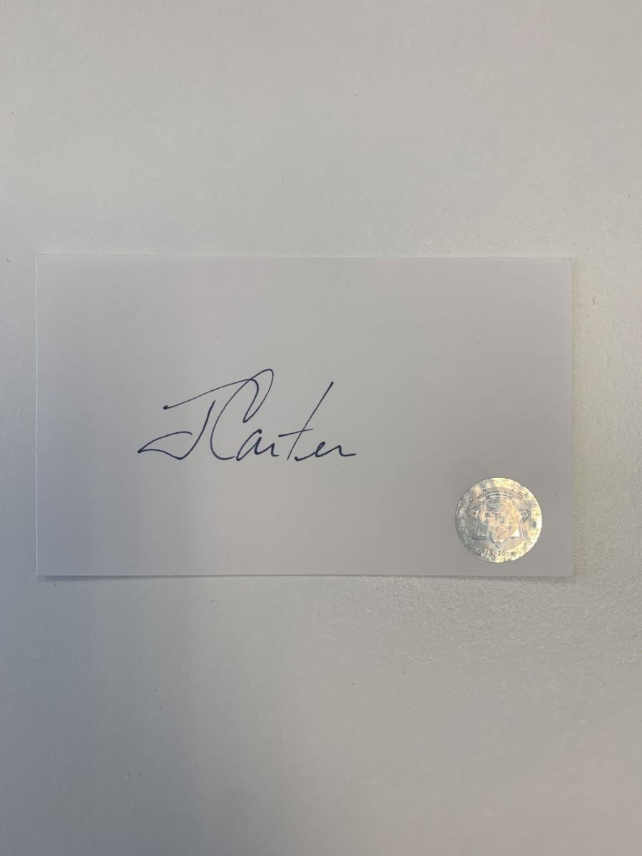 Jimmy Carter original signature. GFA Authenticated | EstateSales.org Jimmy Carter original signature. GFA Authenticated | EstateSales.org