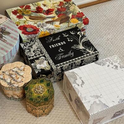 Eight (8) Beautiful Assorted Decorative Storage Boxes | EstateSales.org