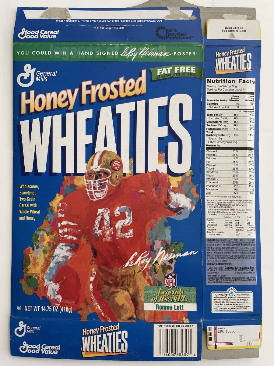 NFL Legend Ronnie Lott LeRoy Neiman Illustrated Honey Frosted Wheaties ...