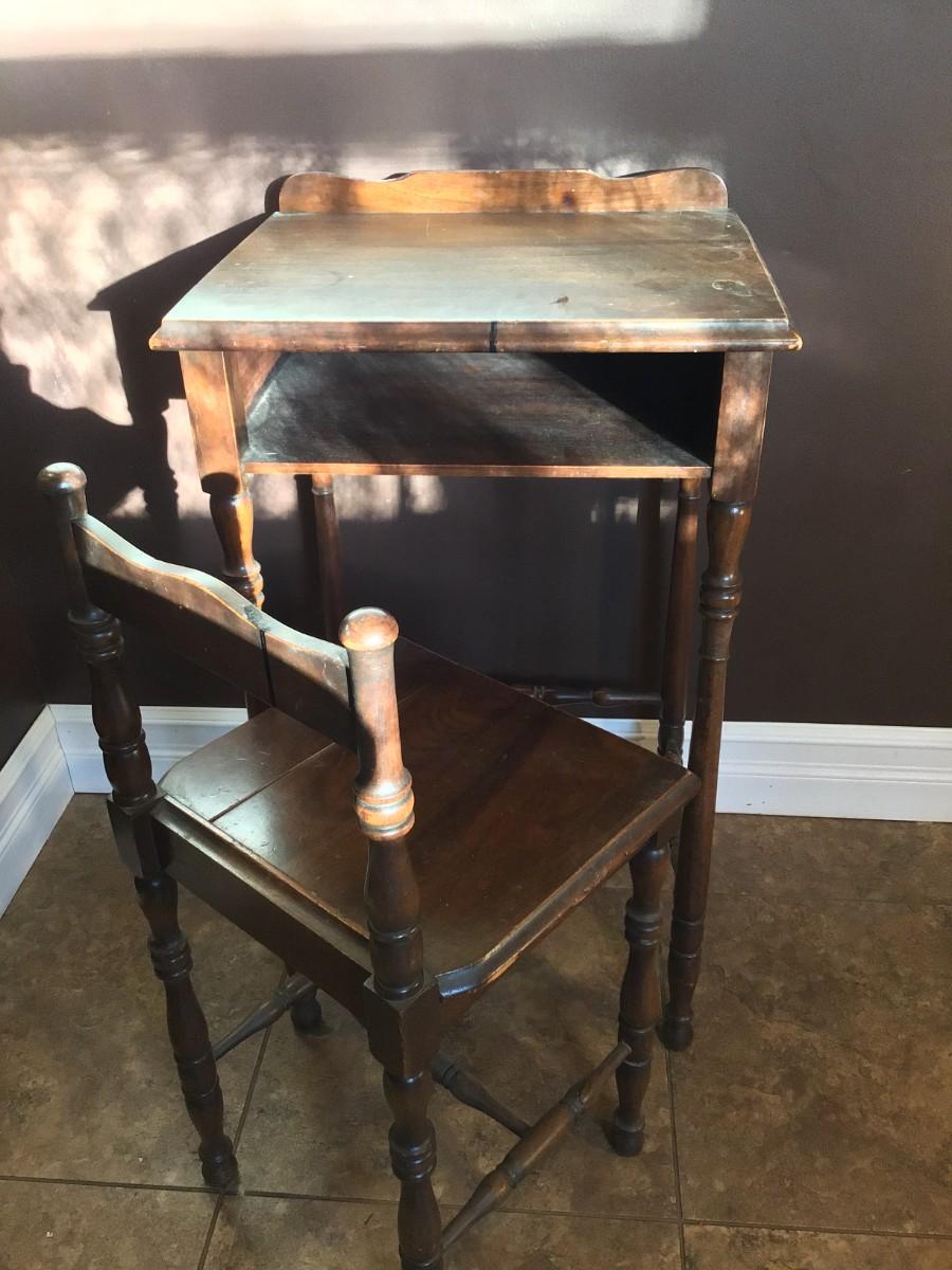 Antique Writing Table and Chair | EstateSales.org