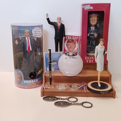 LOT 275L: Trump Collection- Figurines, Bobblehead, Team2020 Pen, Cards ...
