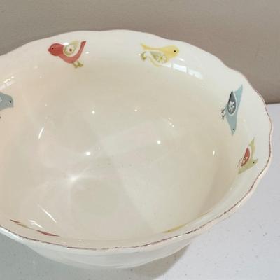 MATCERAMICA ~ Vtg 11” Bowl ~ Bird Theme | EstateSales.org