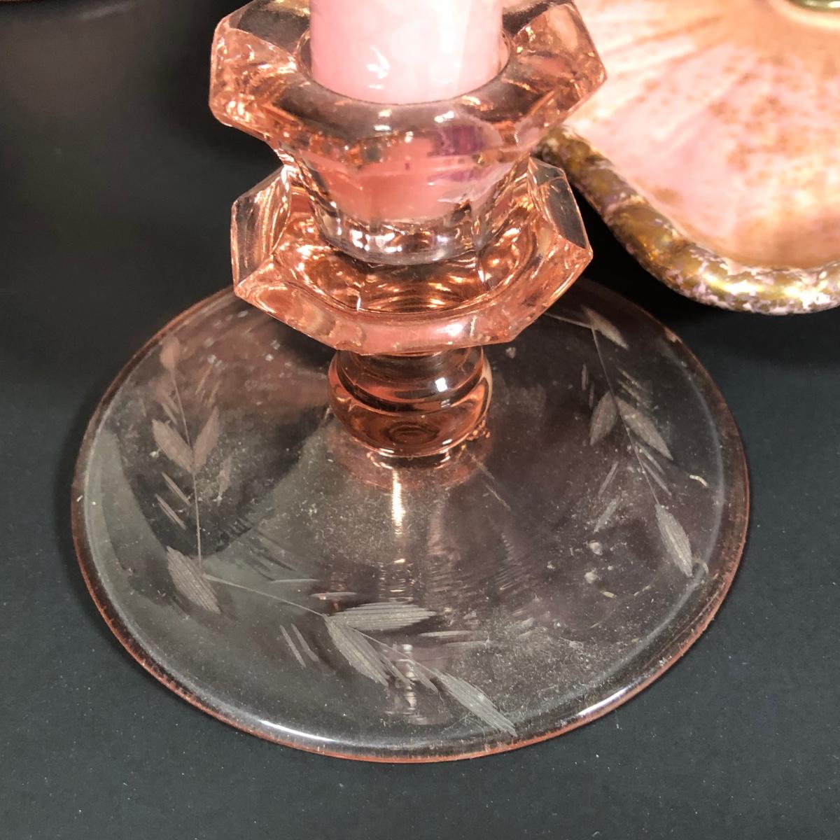 LOT 44L: Pretty in Pink - 1940s-50s Art Deco USA Pottery Hand Vases, Vintage 3-tier California ...