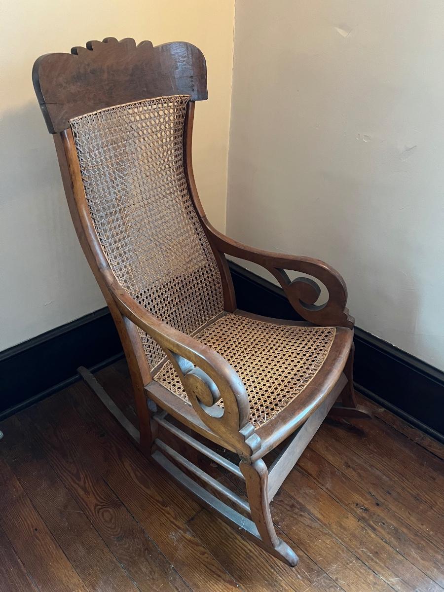 LOT 133X: Vintage Cane Back Rocking Chair | EstateSales.org