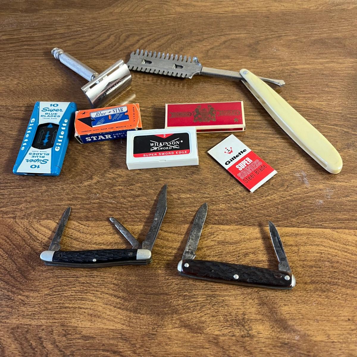 LOT 146Z: Vintage Pocket Knives and Razors - Boker, Camillus, Gilette ...