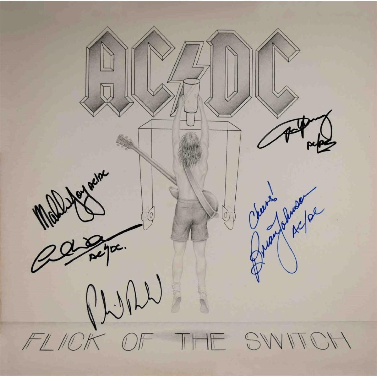 AC/DC Flick Of The Switch signed album | EstateSales.org