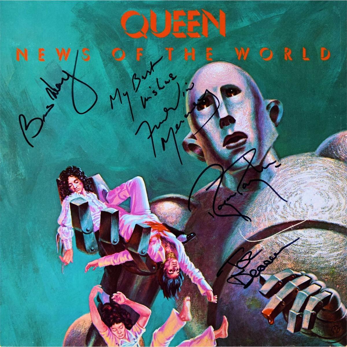 Queen signed News Of The World album | EstateSales.org