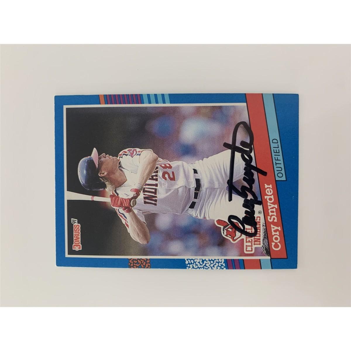 Cory Snyder signed baseball card | EstateSales.org