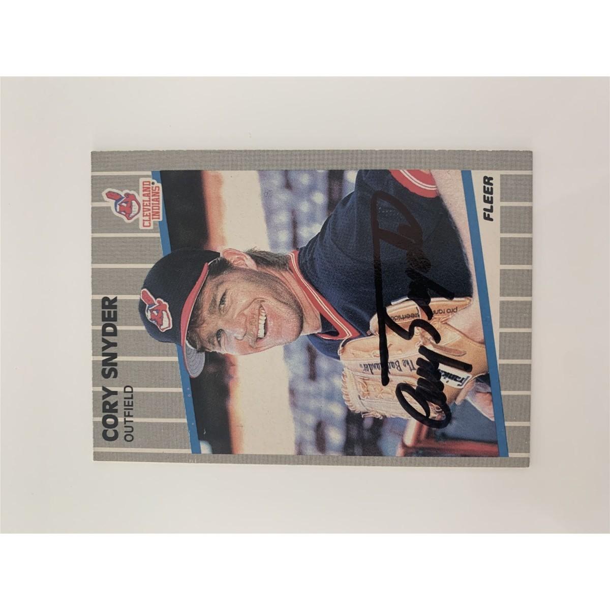 Cory Snyder signed baseball card | EstateSales.org