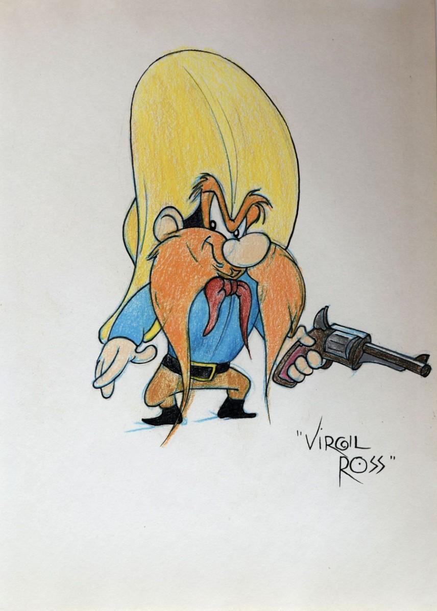Yosemite Sam sketch signed by Virgil Ross | EstateSales.org