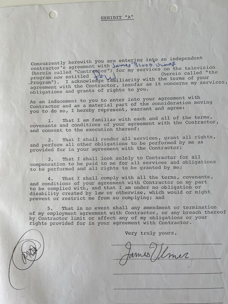James "Blood" Ulmer signed contract | EstateSales.org