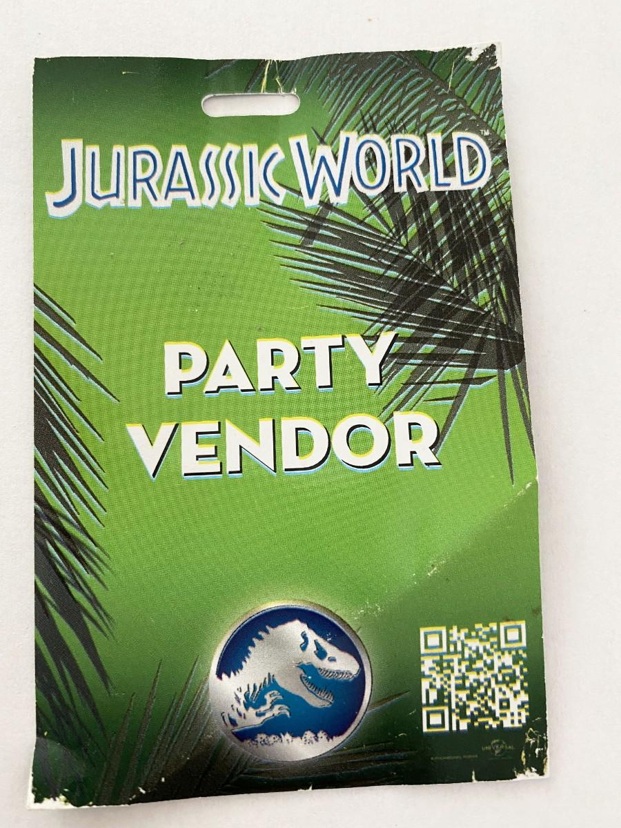 Jurassic World Party Vendor Pass | EstateSales.org