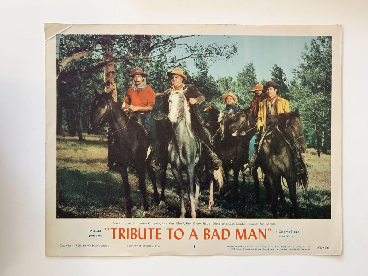 Tribute to a Bad Man original 1956 vintage lobby card | EstateSales.org